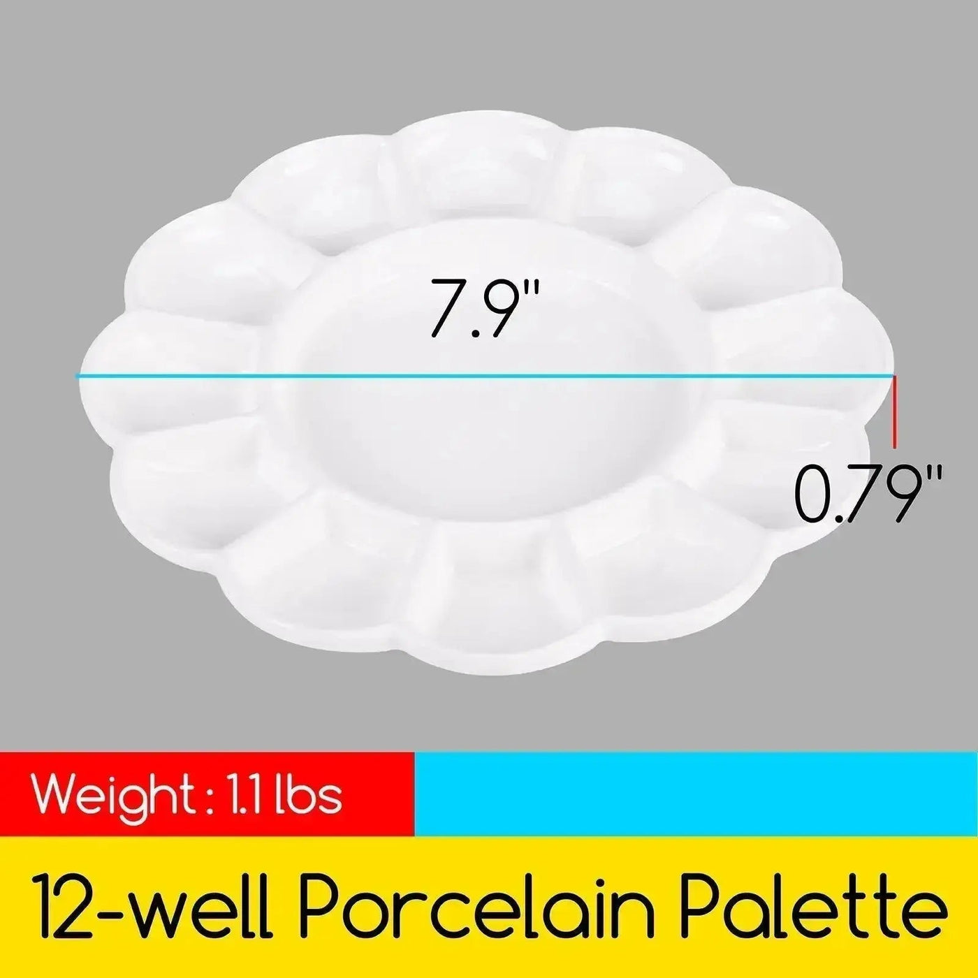 MEEDEN 12-Well Ceramic Artist Painting Palette - MEEDEN ART