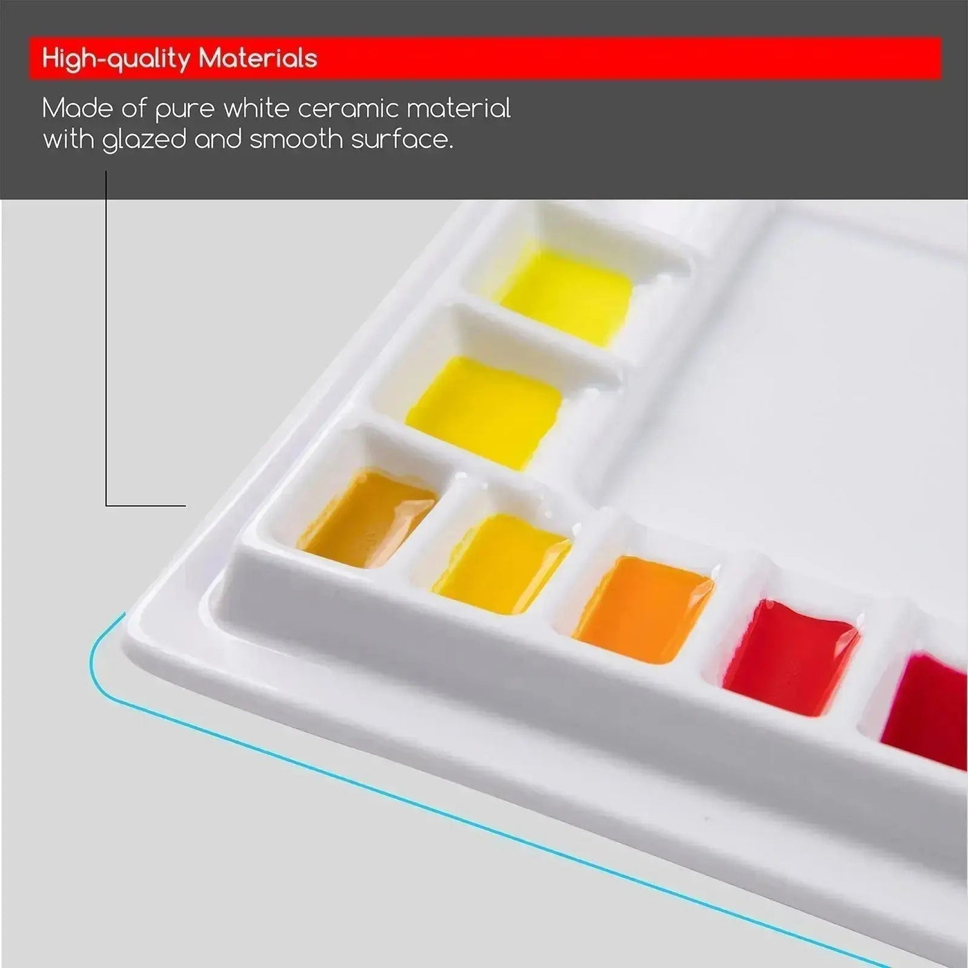 MEEDEN 33-Well Porcelain Painting Palette with Plastic Cover