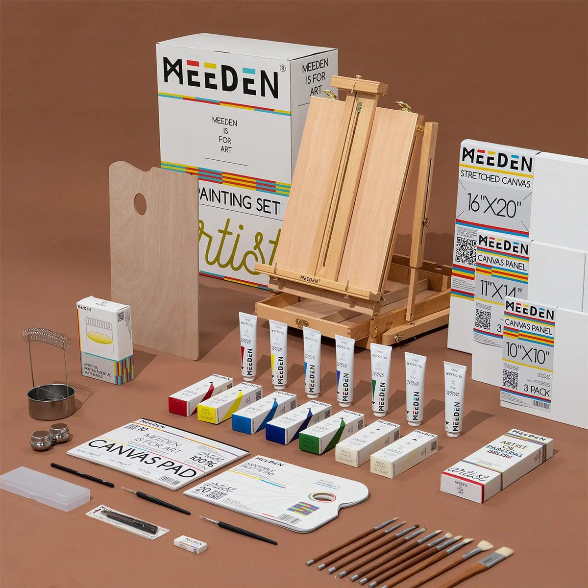 MEEDEN Professional Artist Oil Painting Set with French Easel - MEEDEN ART