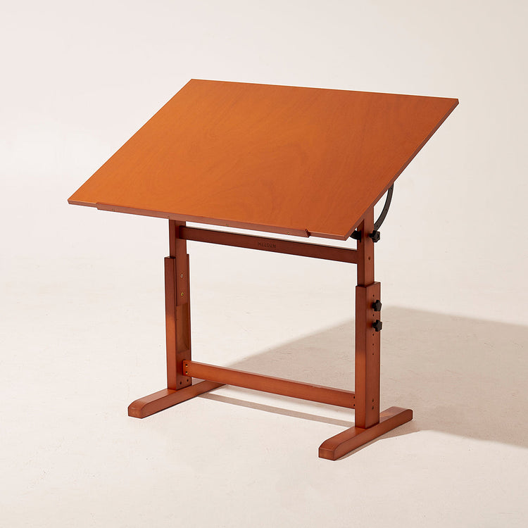 MEEDEN Extra Large Wooden Drafting Table, Light Walnut